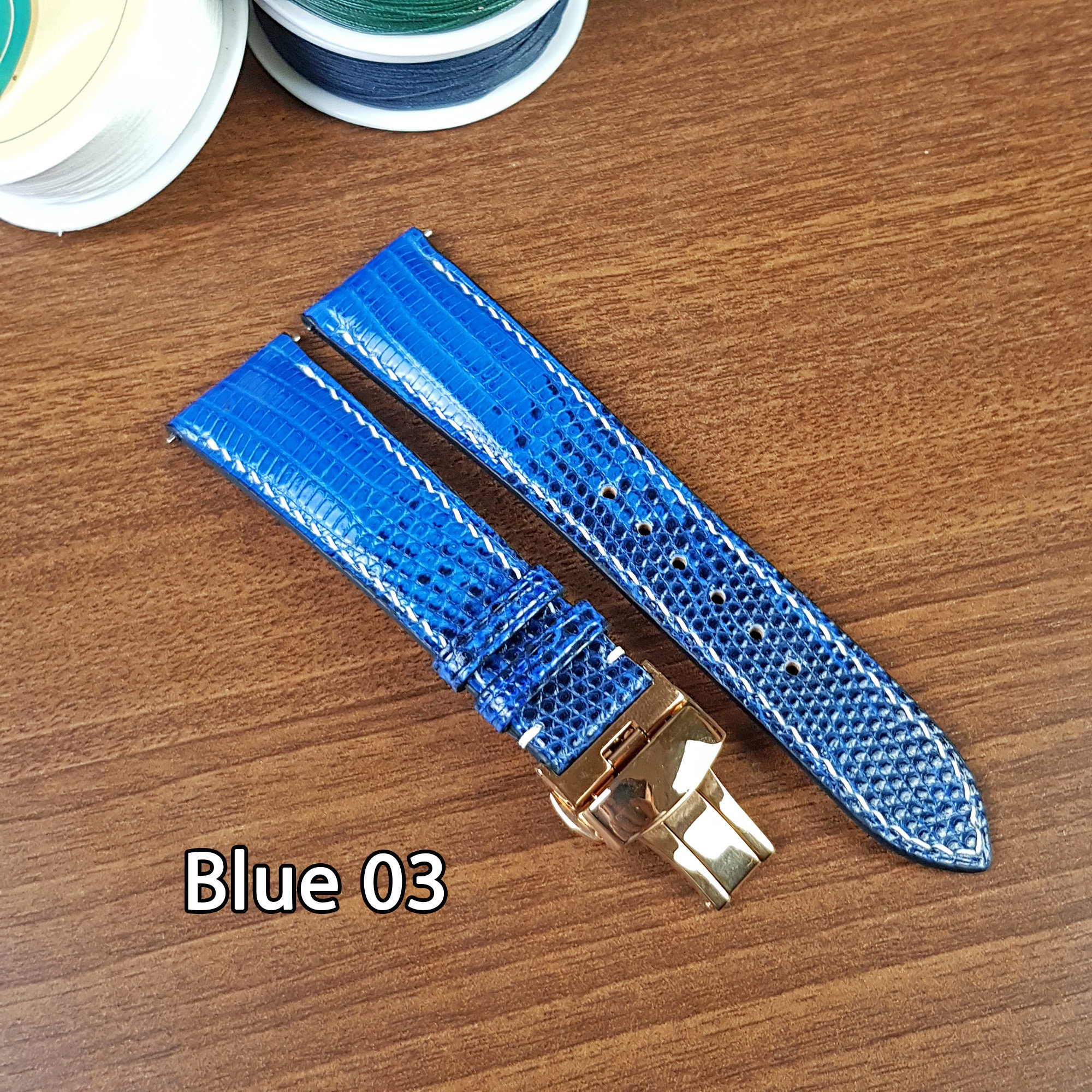 Custom LIZARD WATCH Strap, Exotic Leather Watch BAND, Blue Lizard Watch ...