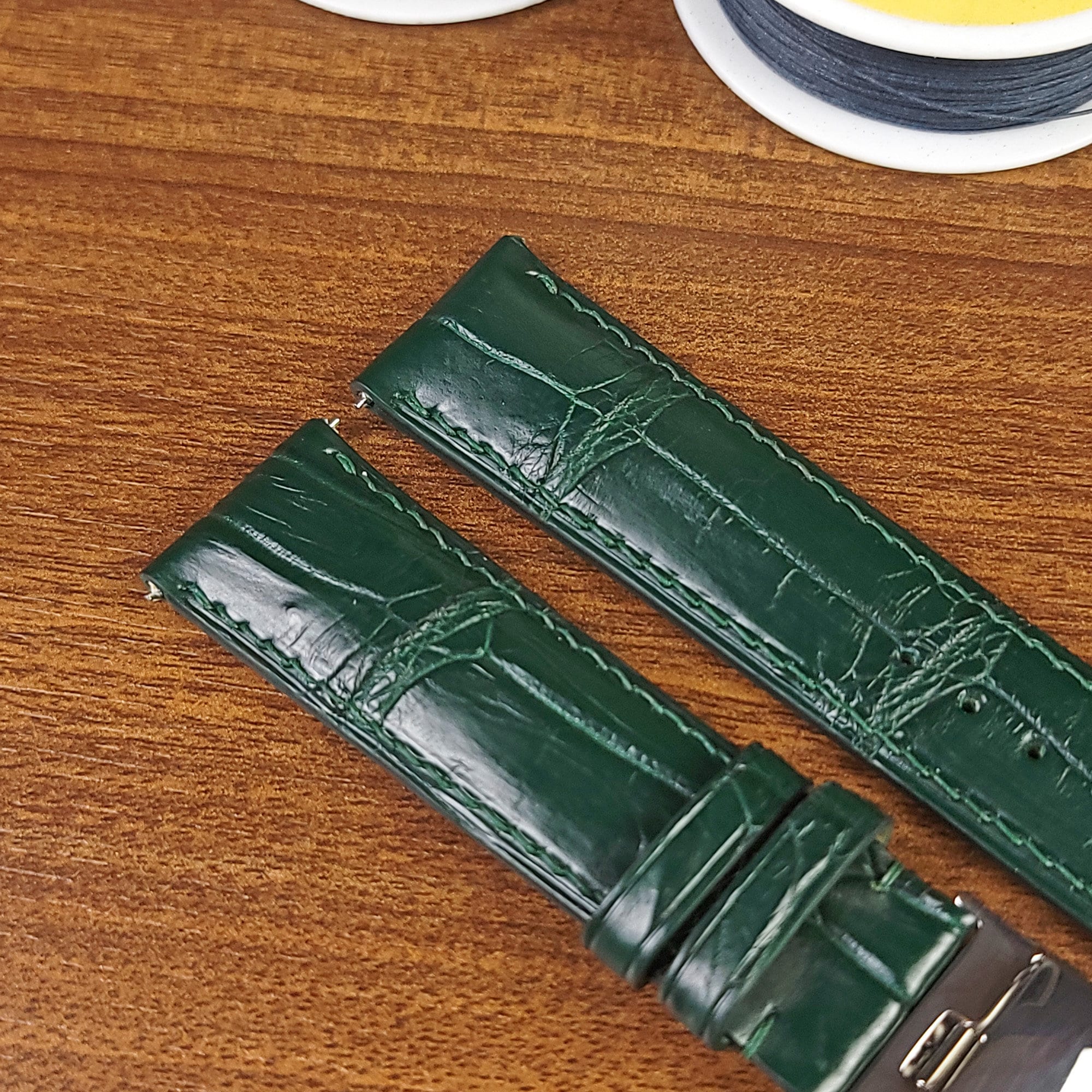 Green ALLIGATOR Watch STRAP, Custom Green Leather WATCH Strap ...