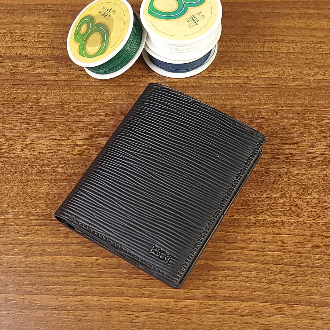 Custom Black Epi Leather Mens Wallet, Mens Embossed Leather Wallet ...