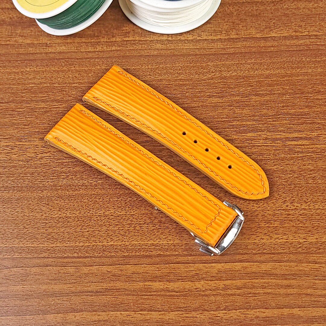 Replacement Orange Watch Band for Omega, Custom Orange Epi Leather ...