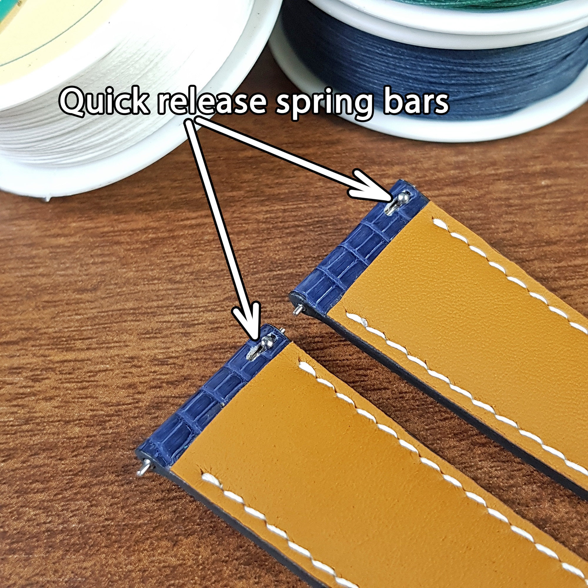 Custom LIZARD WATCH Strap, Exotic Leather Watch BAND, Blue Lizard Watch ...