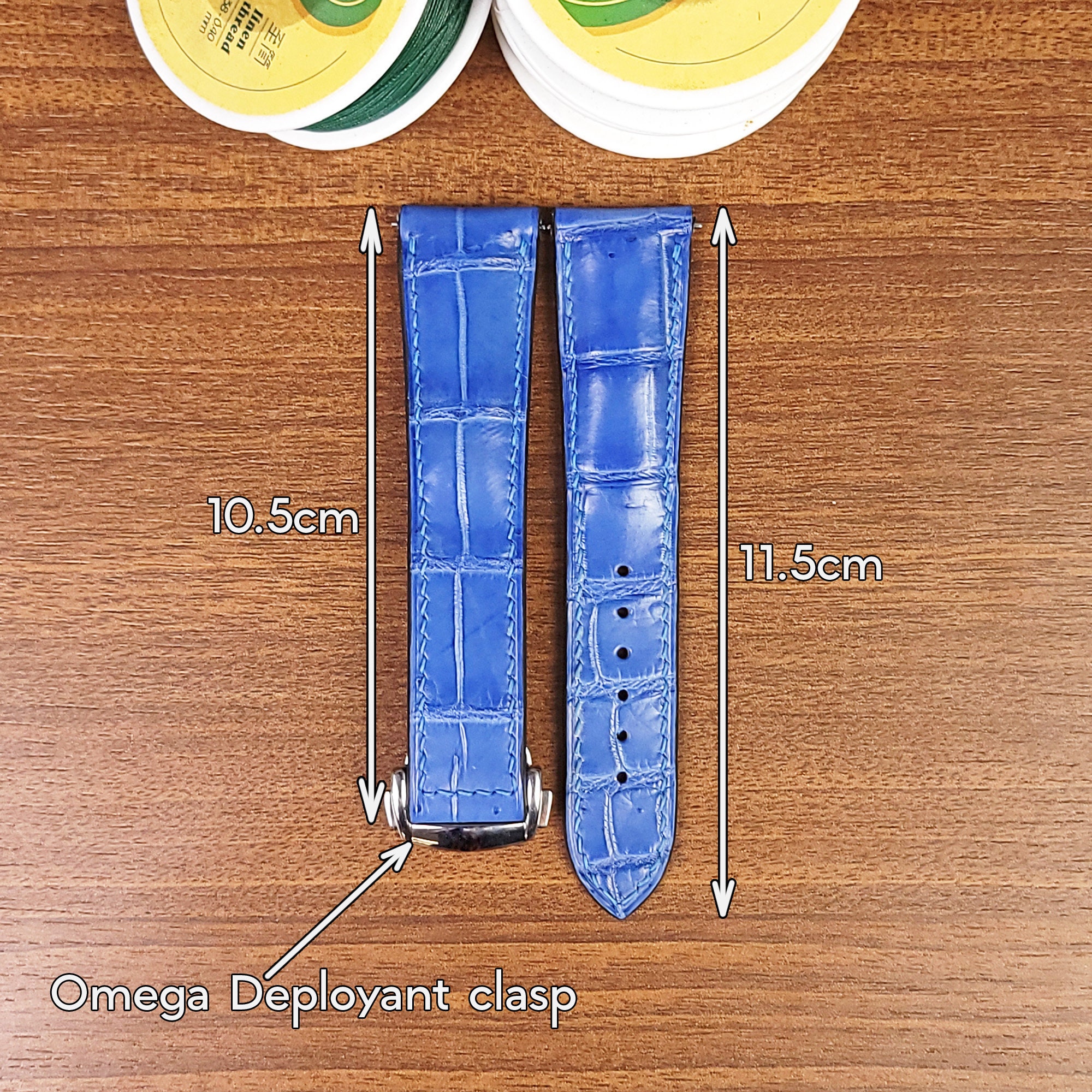 Replacement Blue Alligator Watch Strap for Omega, Custom Blue Omega ...