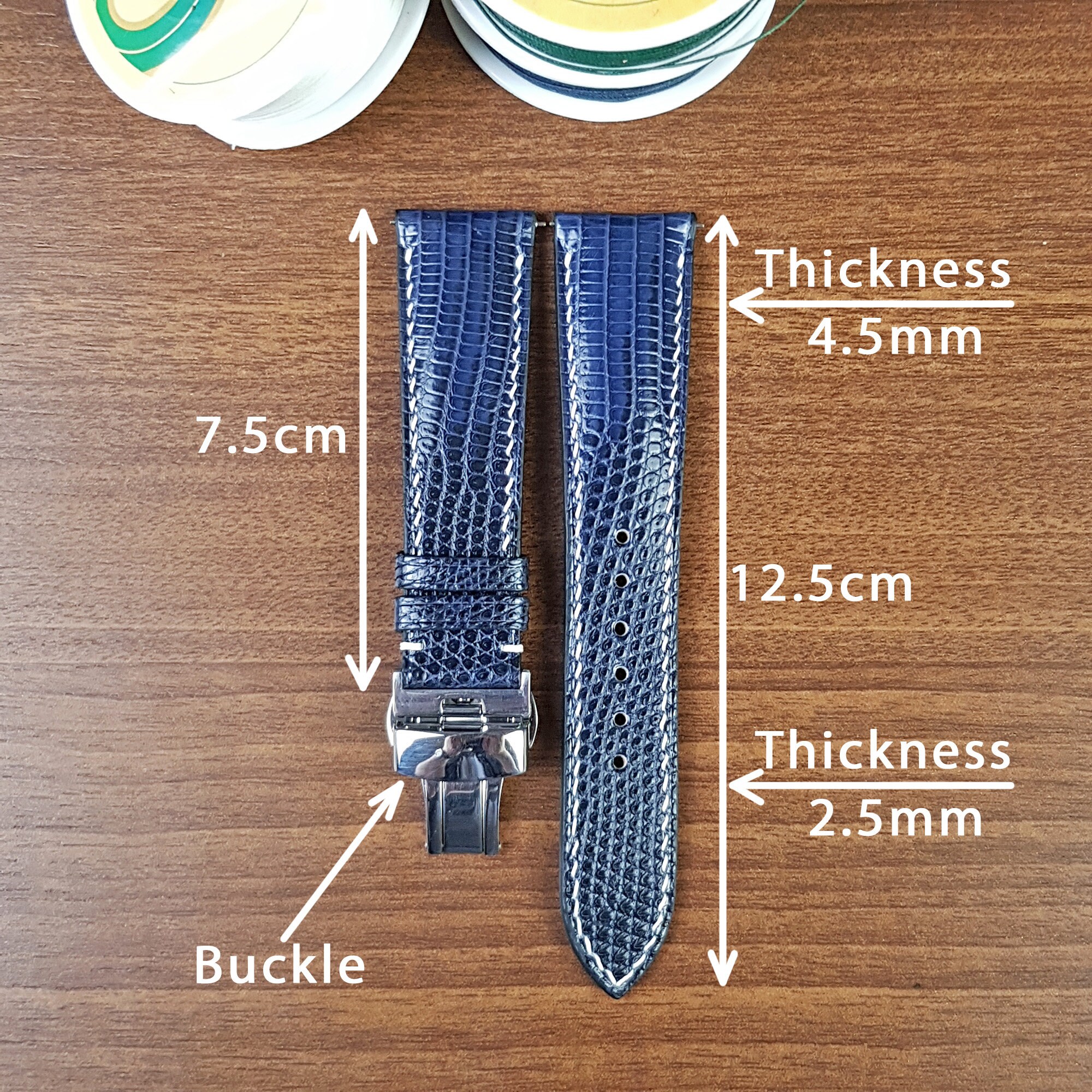Custom LIZARD WATCH Strap, Exotic Leather Watch BAND, Blue Lizard Watch ...
