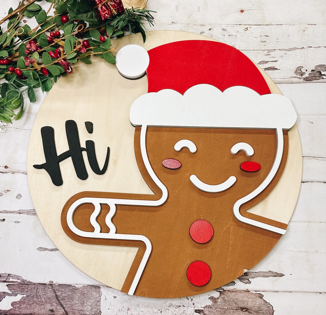 Gingerbread Man Door Hanger Christmas Gingerbread Christmas - Etsy