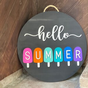 BLANKS Hello Summer DIY Kit, Hello Summer Popsicle Round Door Hanger ...