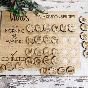 Chore Chart Personalized, Chore Chart for Kids PLUS 30 Chore Tokens ...