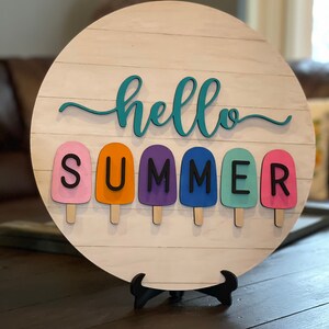 BLANKS Hello Summer DIY Kit, Hello Summer Popsicle Round Door Hanger ...