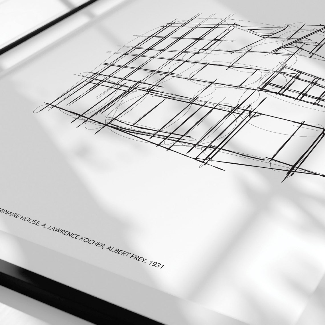 Mid-century Aluminaire House Sketch Minimalist Architecture - Etsy
