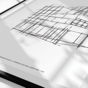 Mid-century Aluminaire House Sketch, Minimalist Architecture Print ...