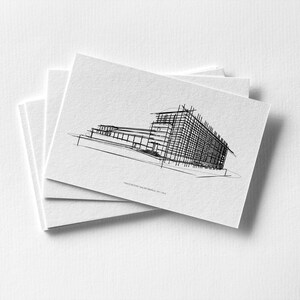 The Fagus Factory Sketch, Walter Gropius, Hand Crafted Minimalist Mid ...
