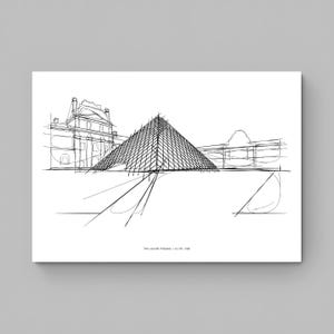 Louvre Pyramid Sketch: Paris Architecture Print (digital Download) - Etsy