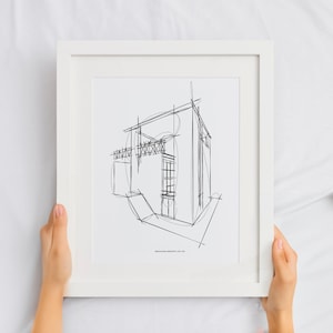 Bianchi House Sketch, Mario Botta, Minimalist 1970s Modern Architecture ...