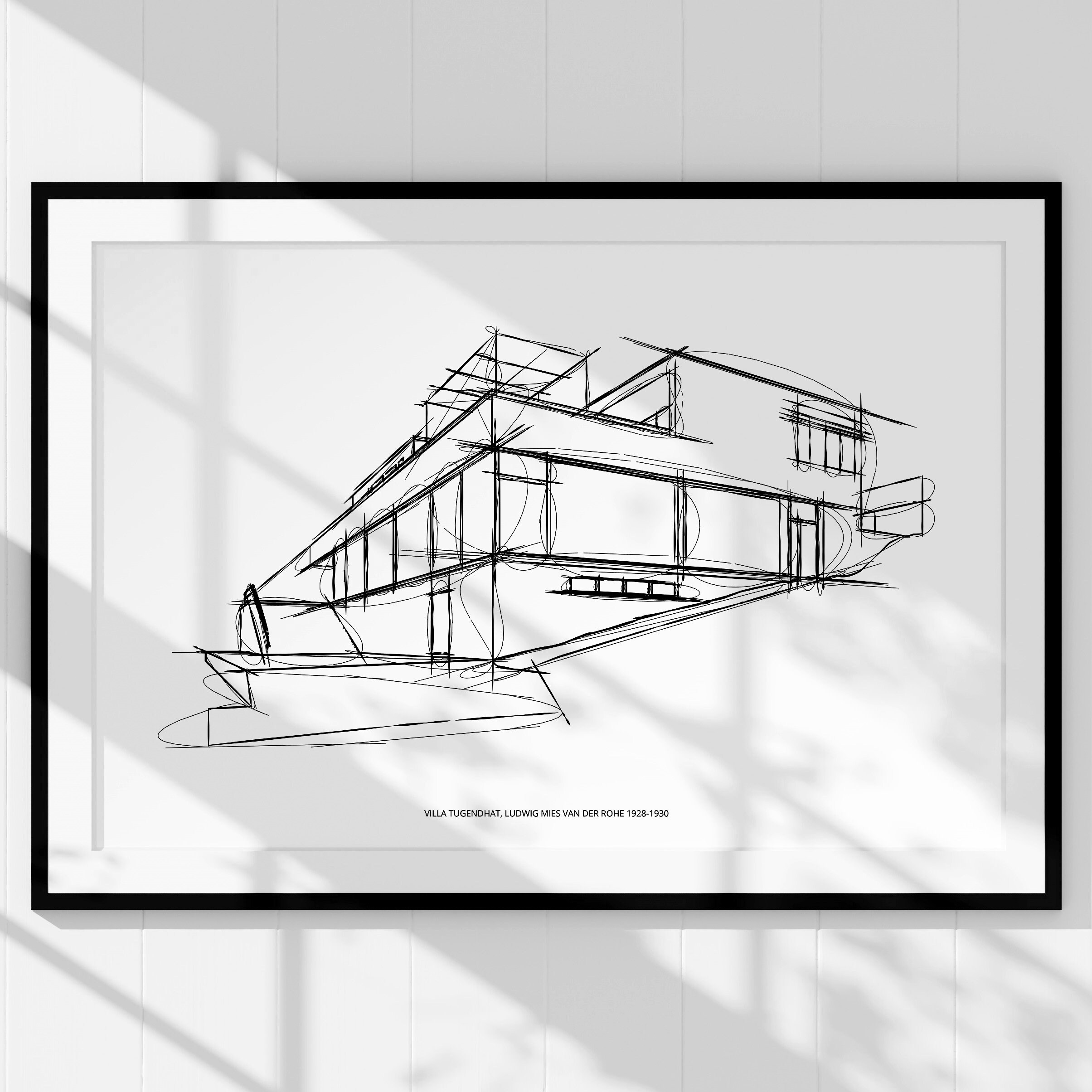 Villa Tugendhat Sketch Printable Wall Art Timeless Black and - Etsy