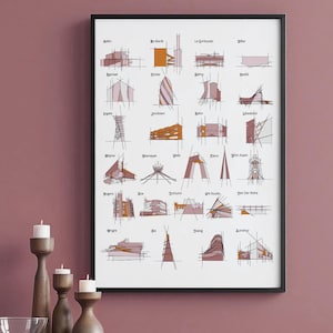 Architect Alphabet Printable Download, Gift for Her, Abstract Sketch ...