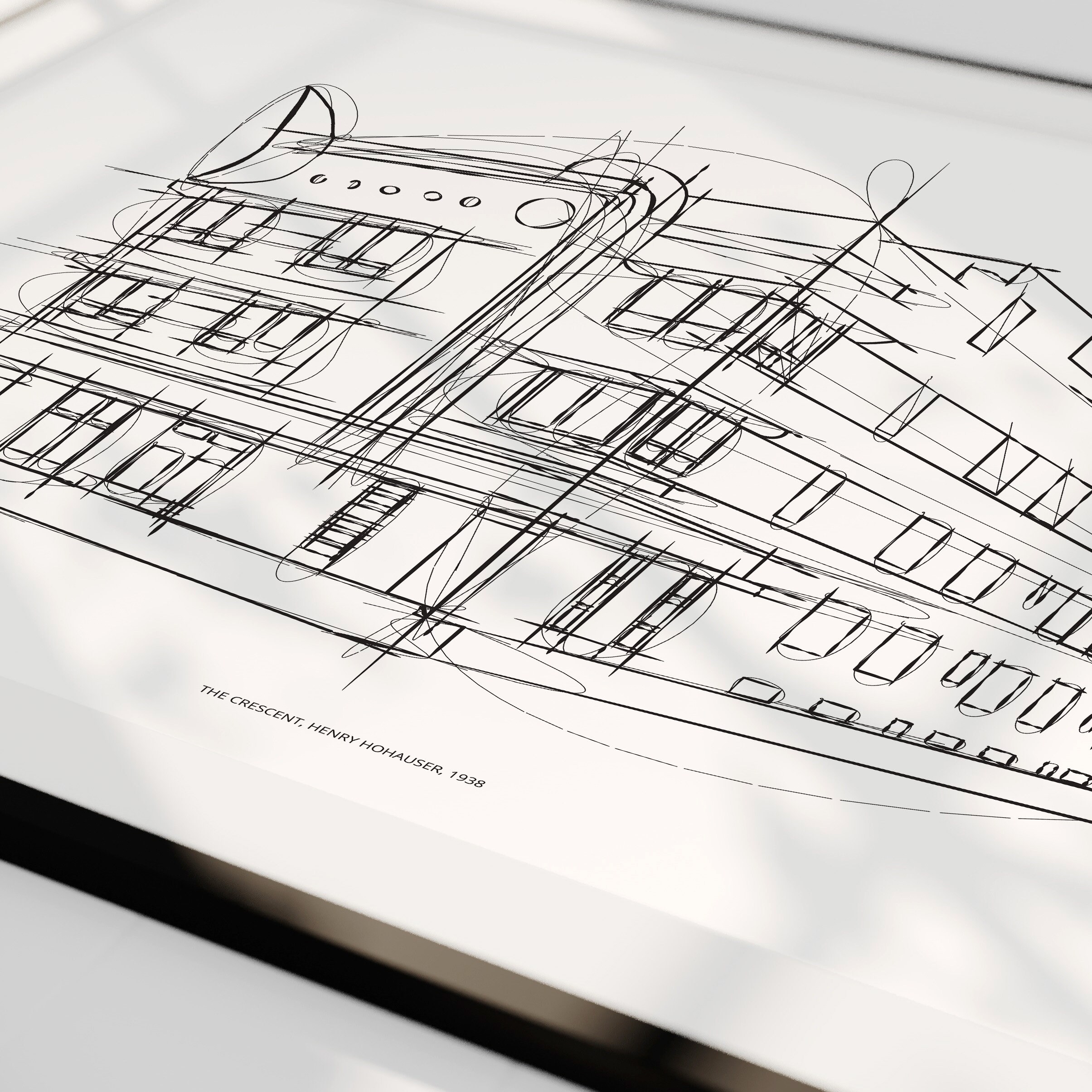 The Crescent Building, Henry Hohauser Art, Schwarz & Weiß ...