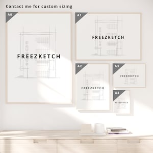 Set of 4 Japanese Modernist Wall Art Sketches, Minimalist Vintage ...