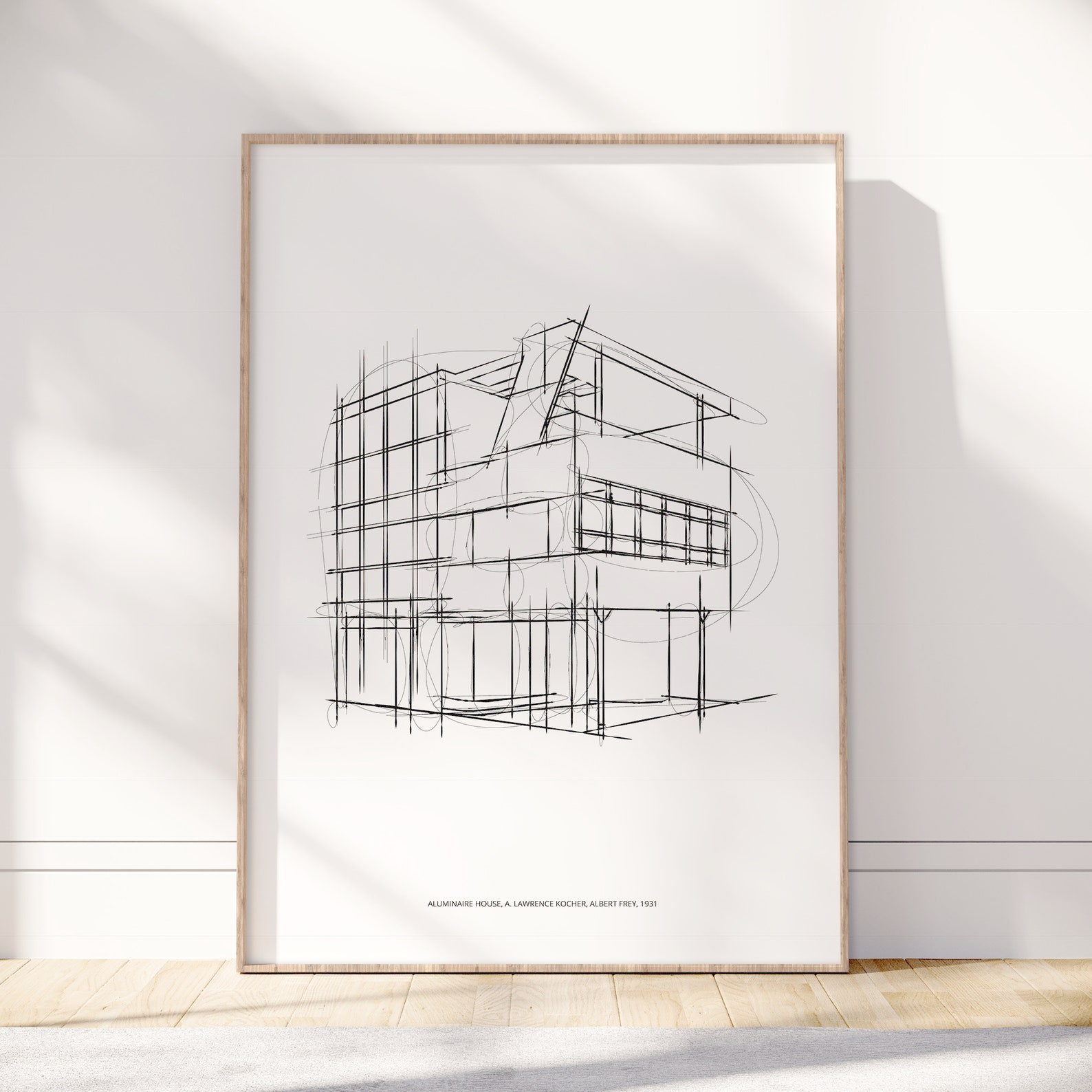 Mid-century Aluminaire House Sketch, Minimalist Architecture Print ...