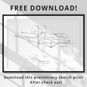 Fallingwater House Color Print: Frank Lloyd Wright Architecture ...
