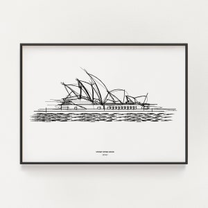 Minimal Sidney Opera House Sketch, Line Art, Modern Home Decor, Instant ...
