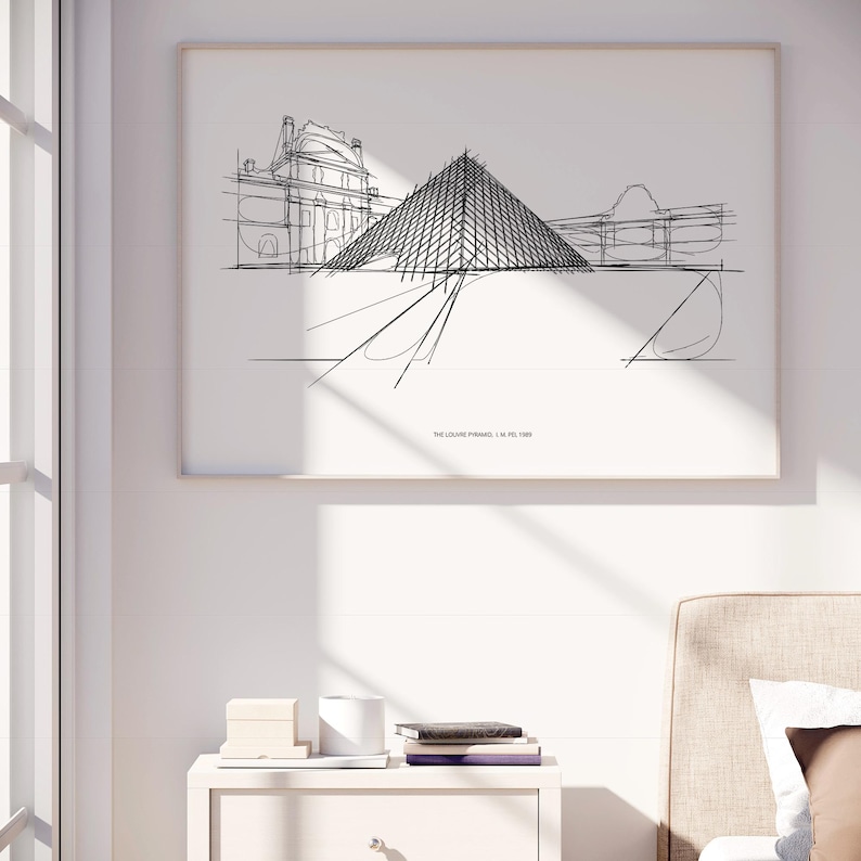 Louvre Pyramid Sketch: Paris Architecture Print (digital Download) - Etsy