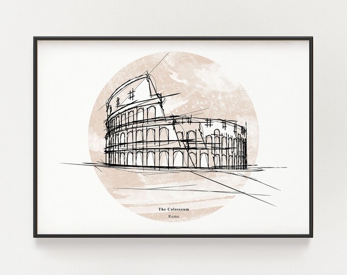 THE COLOSSEUM print Black and White Illustration - Etsy Canada