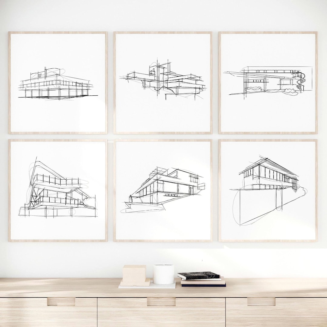 Modernist Architecture Prints: 1930s Home Decor (digital Download) - Etsy