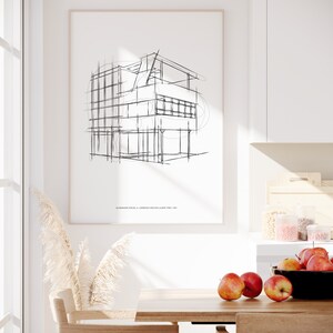 Mid-century Aluminaire House Sketch, Minimalist Architecture Print ...
