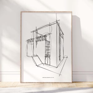 Bianchi House Sketch, Mario Botta, Minimalist 1970s Modern Architecture ...