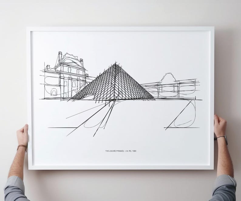 Louvre Pyramid Sketch: Paris Architecture Print (digital Download) - Etsy