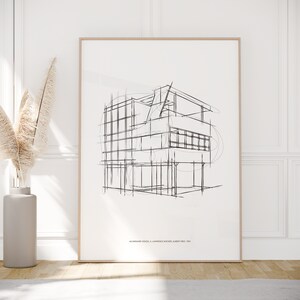 Mid-century Aluminaire House Sketch, Minimalist Architecture Print ...