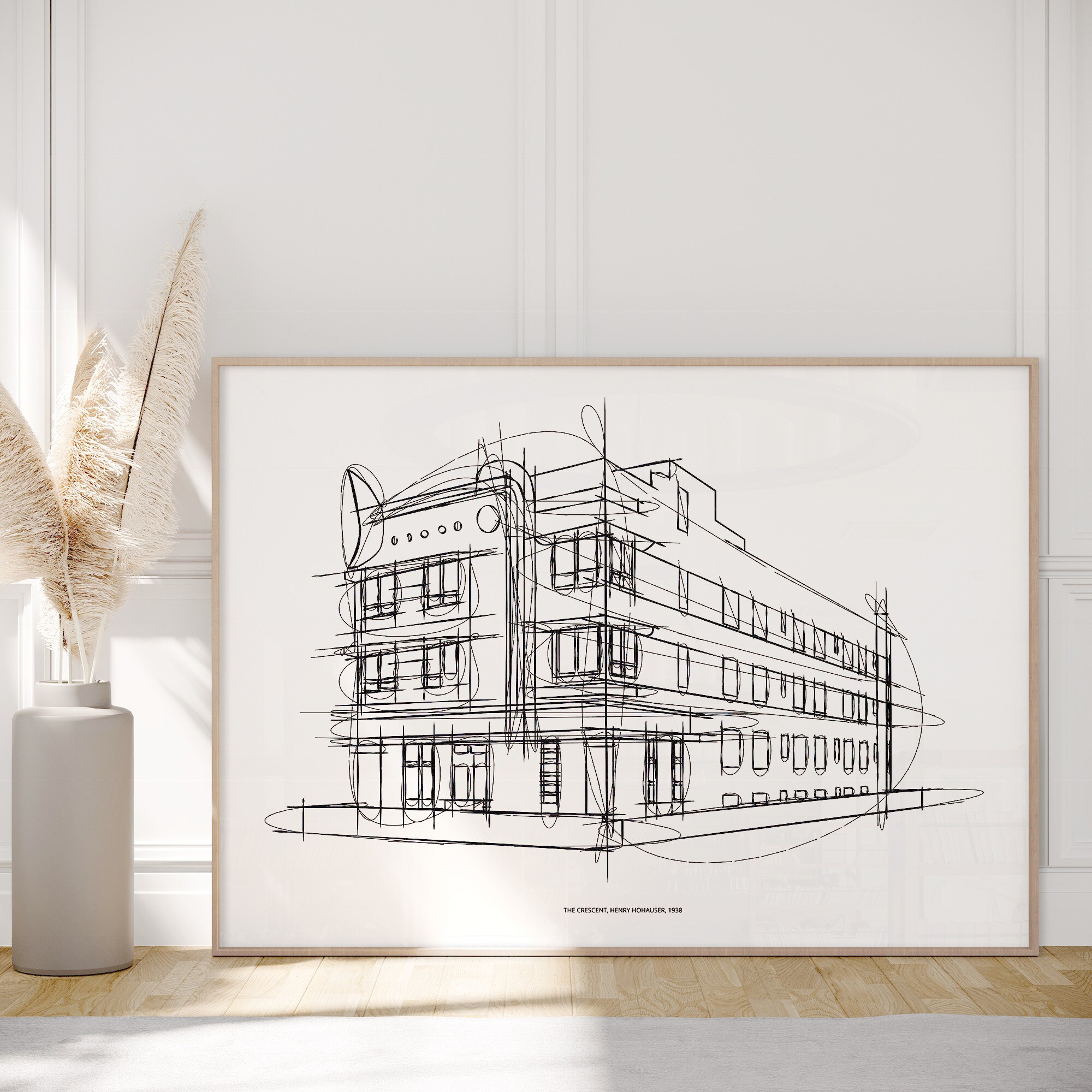 The Crescent Building, Henry Hohauser Art, Schwarz & Weiß ...