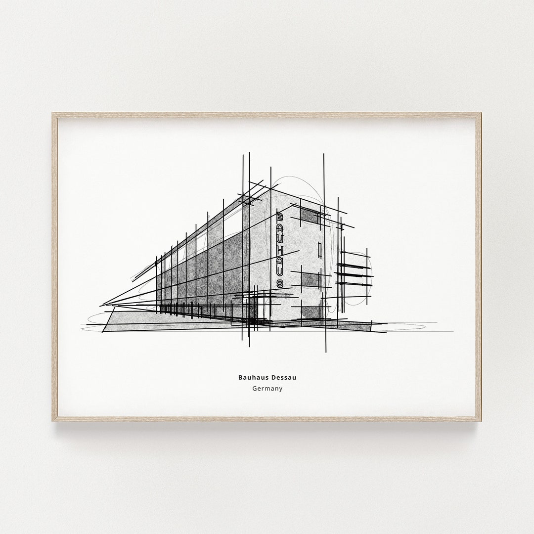 Bauhaus Dessau Building Art Print: Walter Gropius Architecture (digital ...