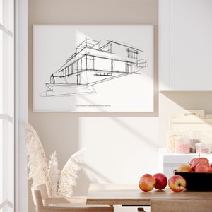Villa Tugendhat Sketch Art Print: Mid-century Modern Home Decor ...