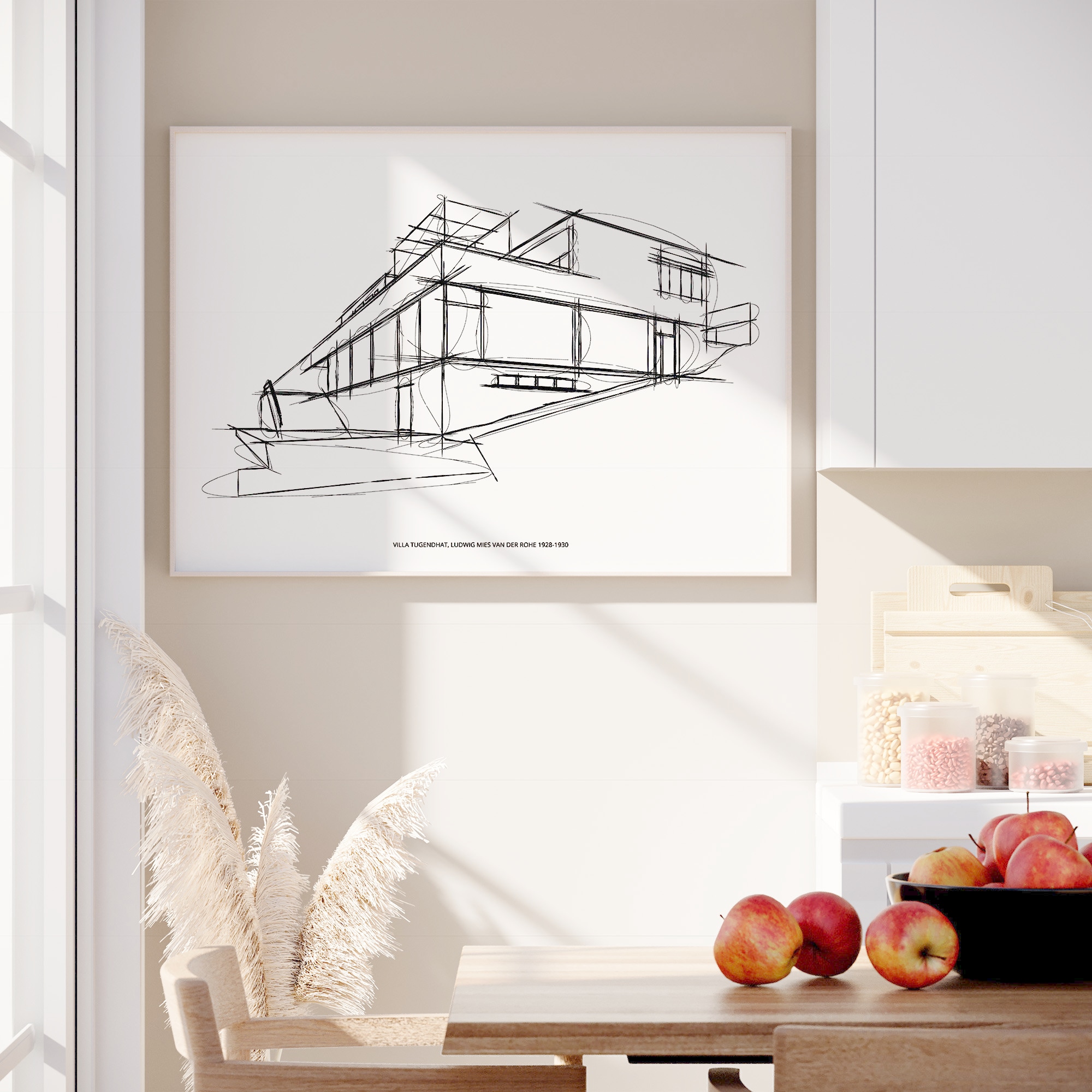 Villa Tugendhat Sketch Printable Wall Art Timeless Black and - Etsy