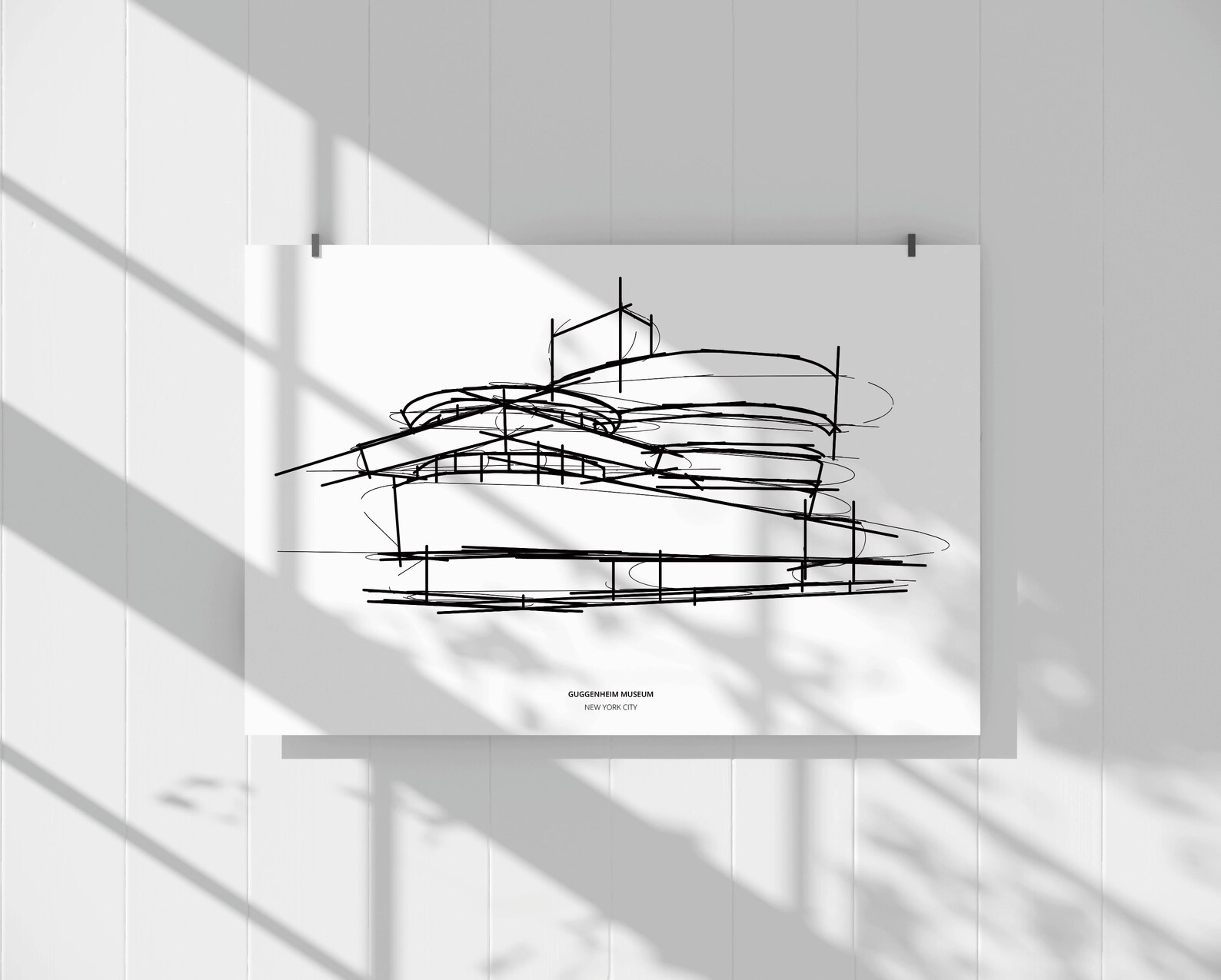 Guggenheim Museum Sketch Minimalist Line Drawing Modern - Etsy