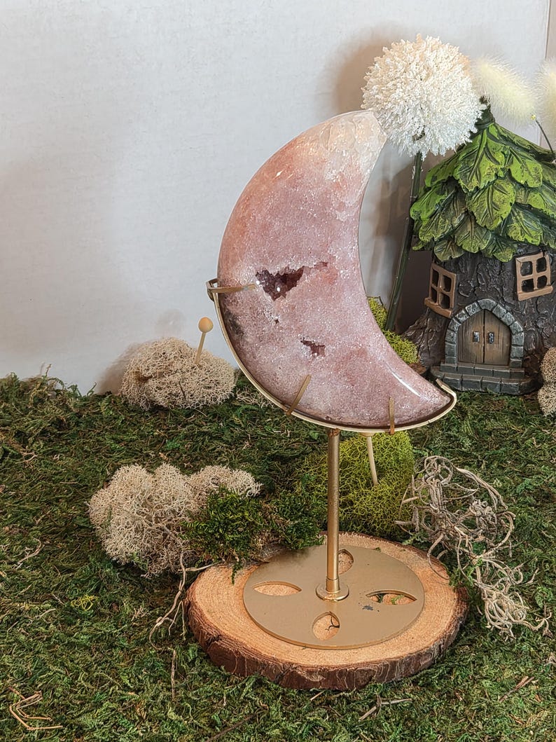 Pink Amethyst Moon Crystal - Etsy