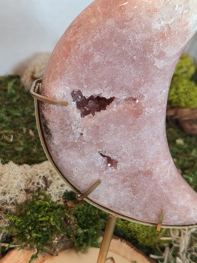 Pink Amethyst Moon Crystal - Etsy