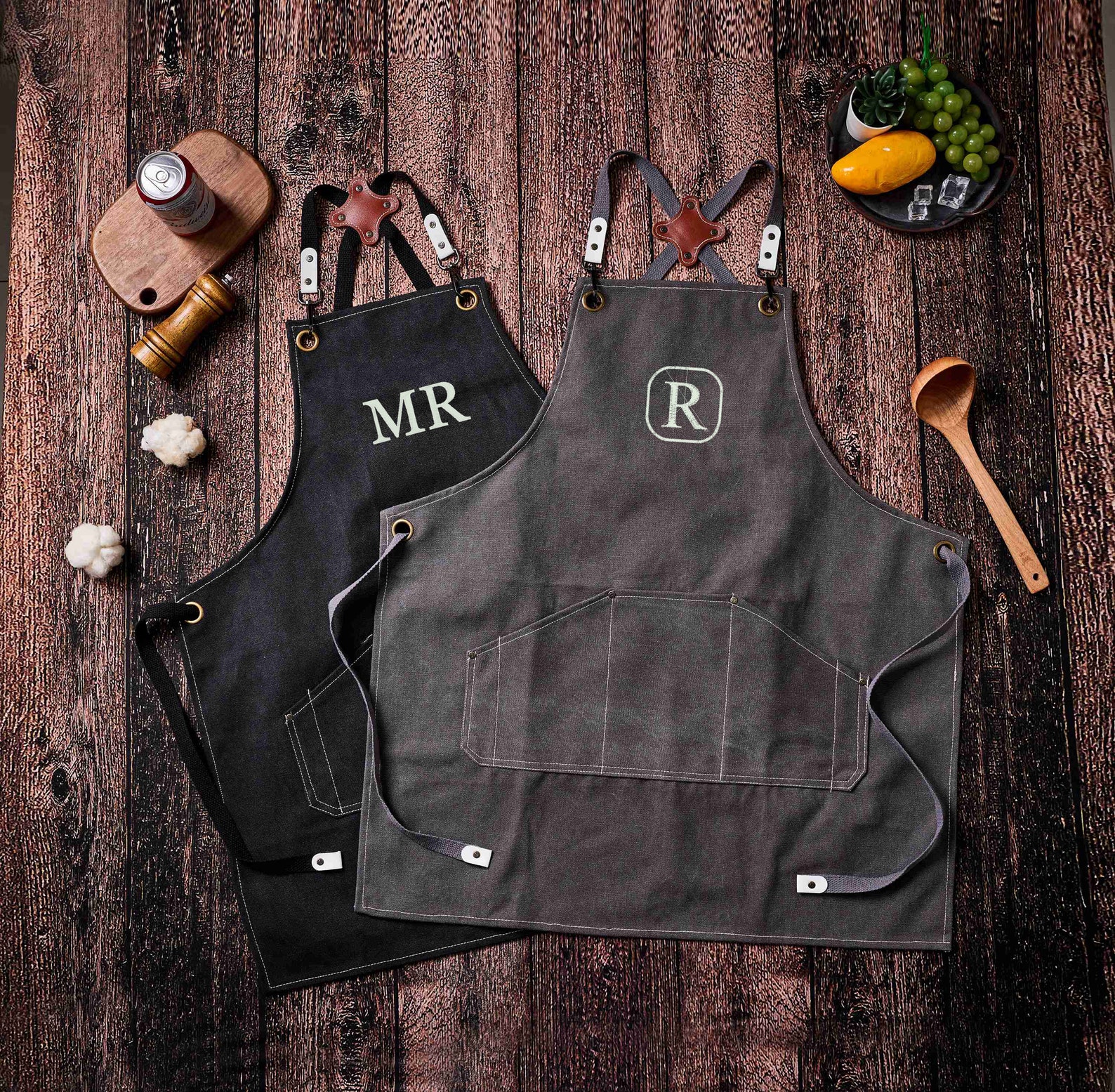 Personalized Bar Apron, Canvas Workshop Apron With Pockets, Custom ...