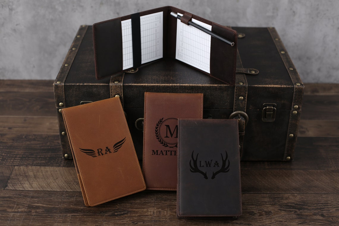 Personalized Leather Golf Yardage Book Holder Leather Yardage - Etsy