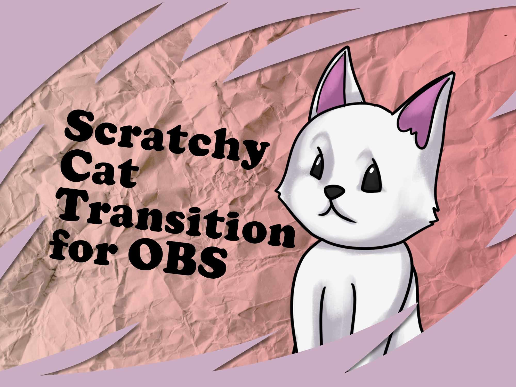 Cute Scratchy Cat White OBS Track Matte Transition - Etsy