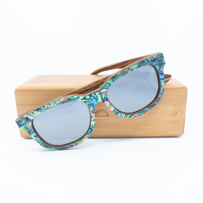 Abalone Shell Sunglasses Custom Sunglasses Wooden Etsy