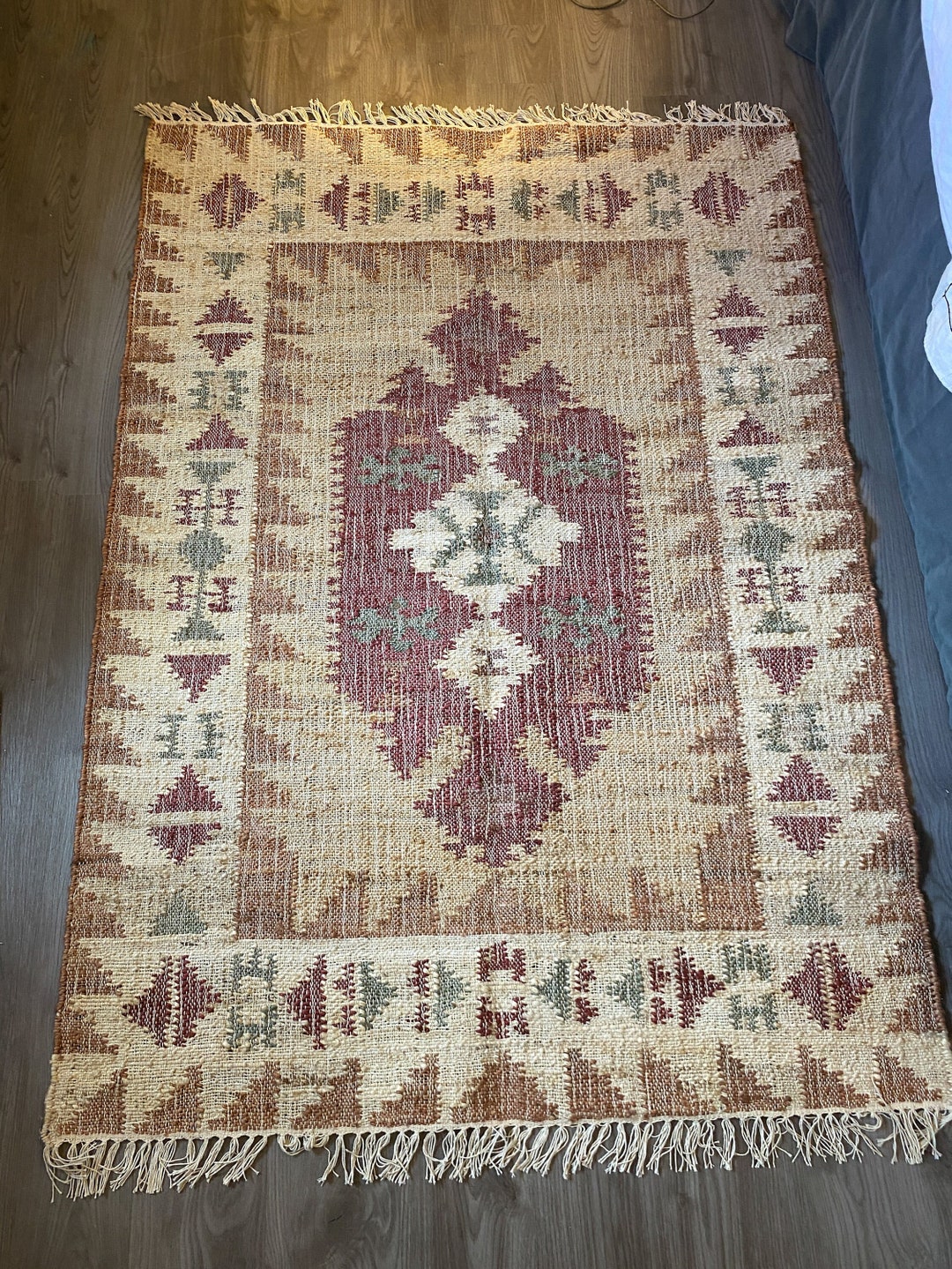 Mulberry Red and Sage Green Area Rug - Etsy