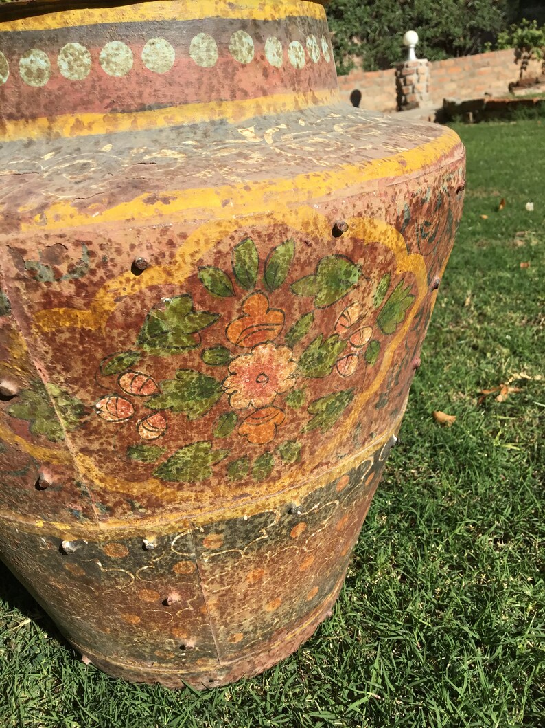 Vintage Indian Metal Handa urn - Etsy