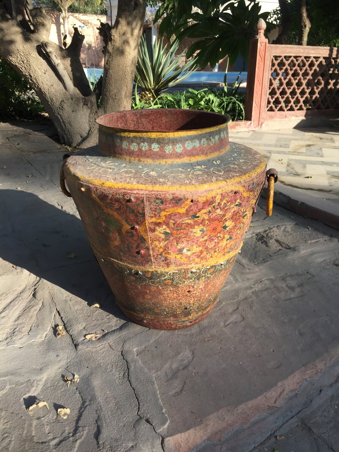 Vintage Indian Metal Handa urn - Etsy