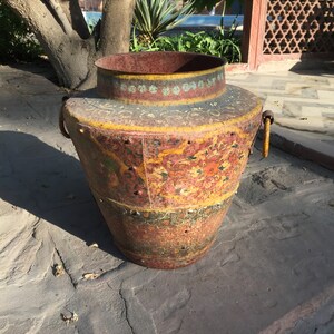 Vintage Indian Metal Handa urn - Etsy