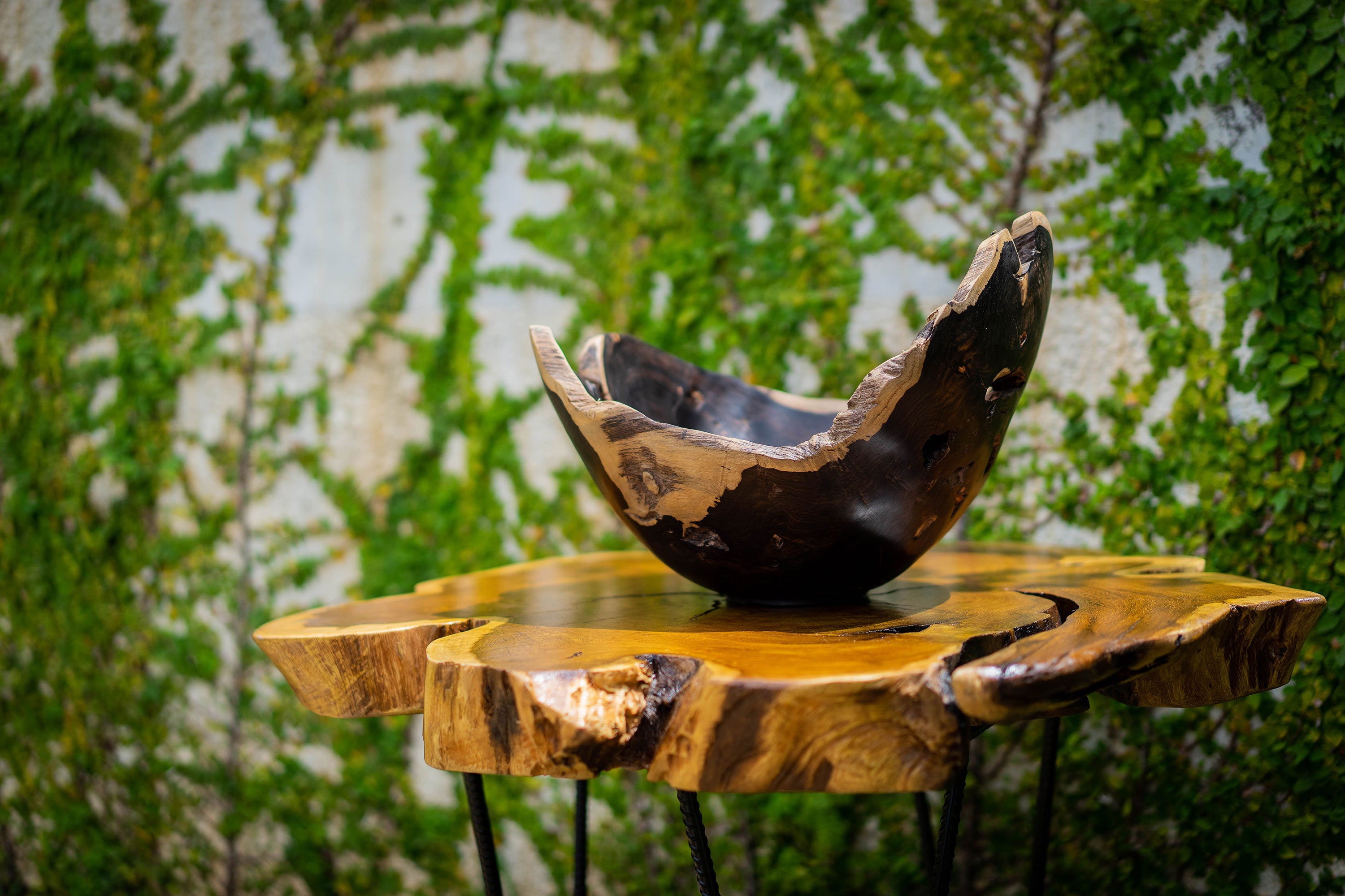 Live Edge Wood End Table Mid Century Modern Handcrafted Furniture - Etsy