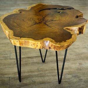Live Edge Wood End Table Mid Century Modern Handcrafted Furniture - Etsy