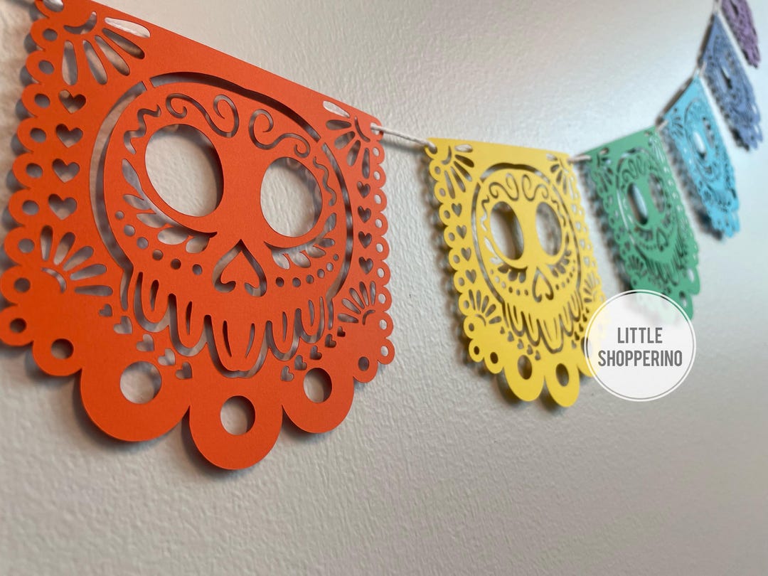 Dia De Los Muertos Banner, Papel Picado Banner, Day of the Dead Banner ...
