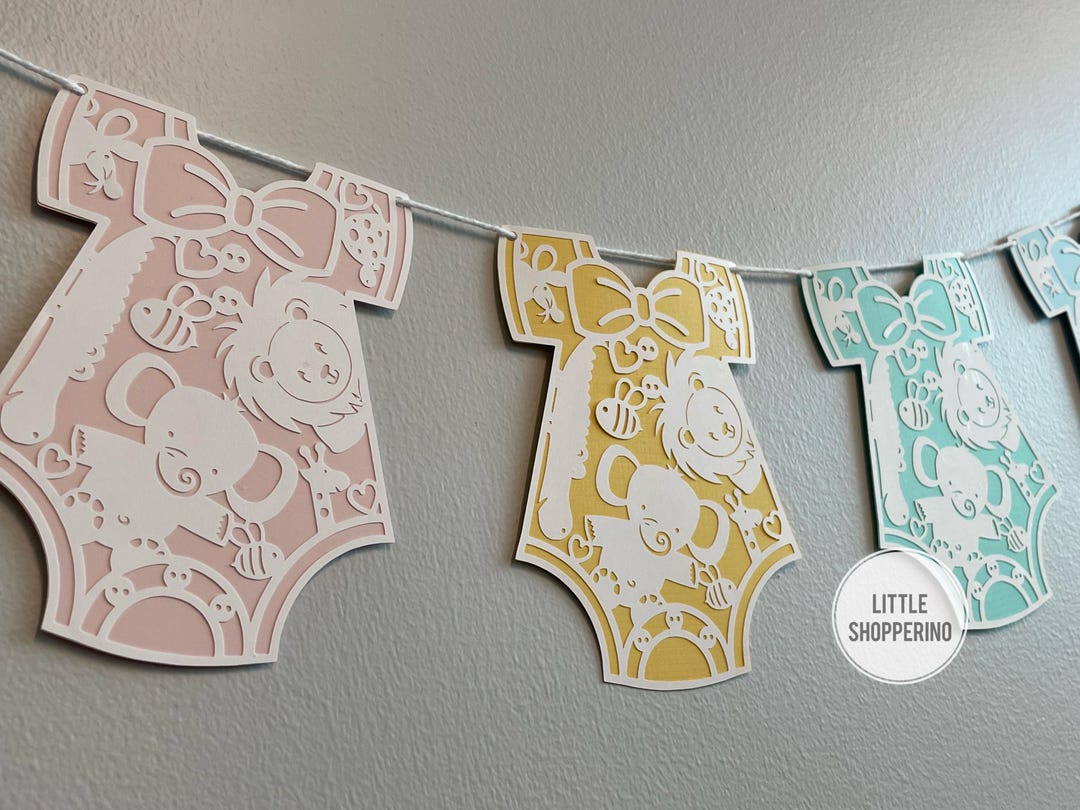 Baby Onesie Banner, Papel Picado Onesie Banner, Bebe Decoration Banner ...