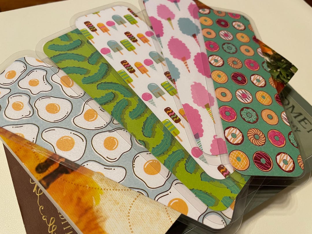 Food Bookmarks, Donuts , Pastries, Laminated Bookmark, Book Lovers Gift ...